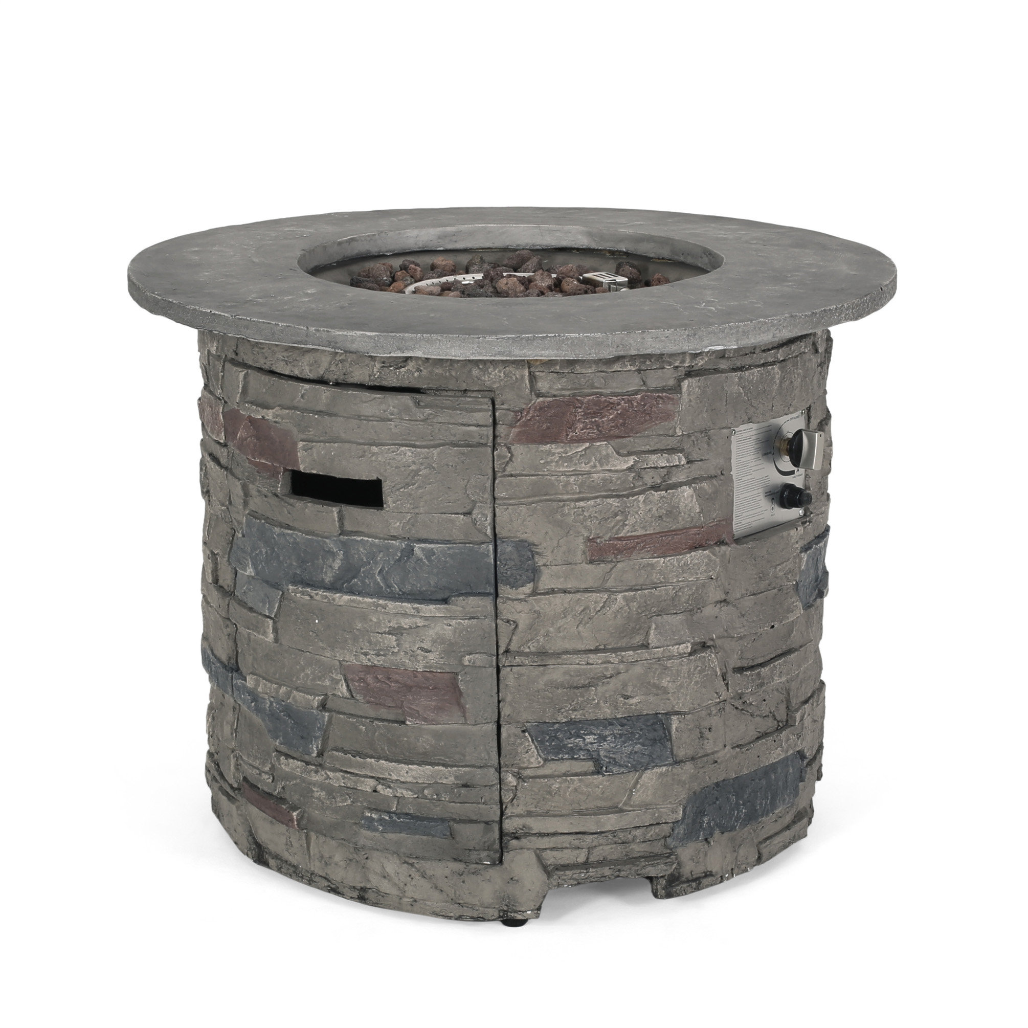 Loon Peak® Outdoor 32" Round Mgo Propane Fire Pit Top - 40,000 BTU ...