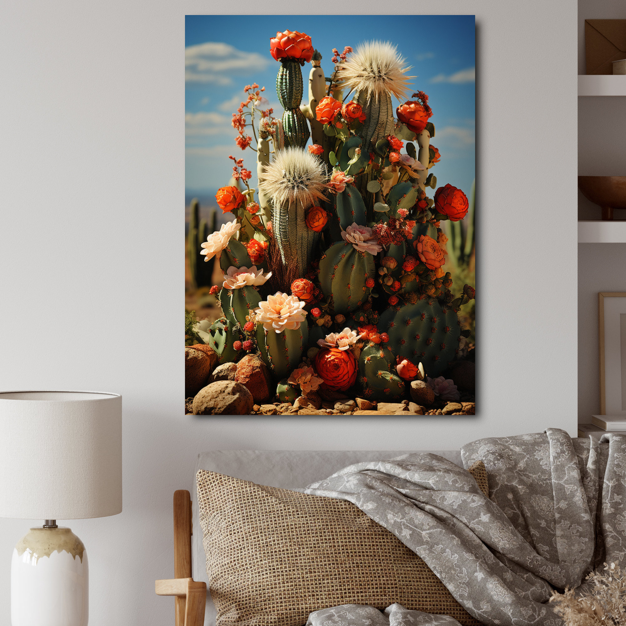 Bungalow Rose Boeschen Desert Cacti Garden II - Print on Canvas | Wayfair