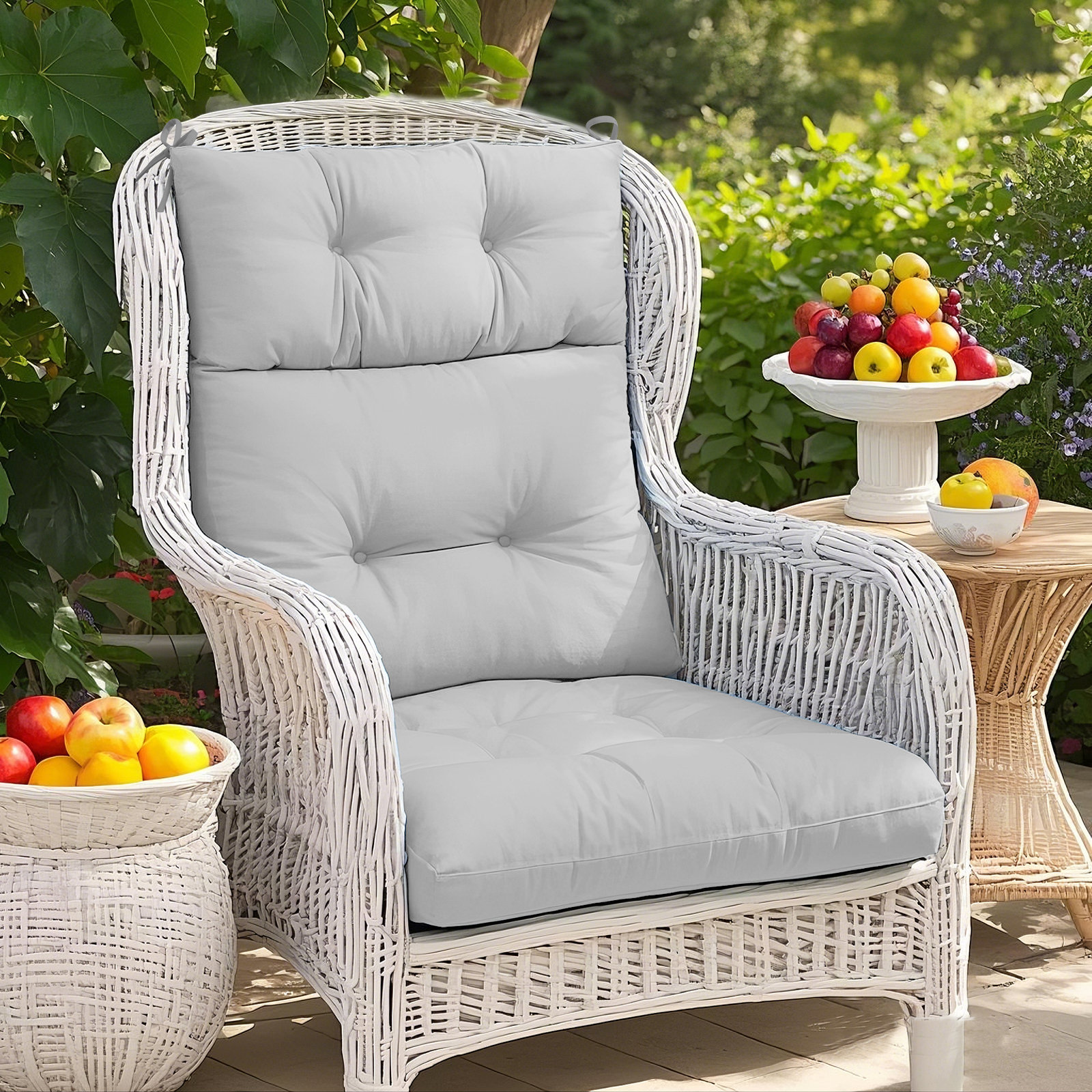 Red Barrel Studio® 2 Piece 4" Thick High Back Chair Cushion Indoor and ...