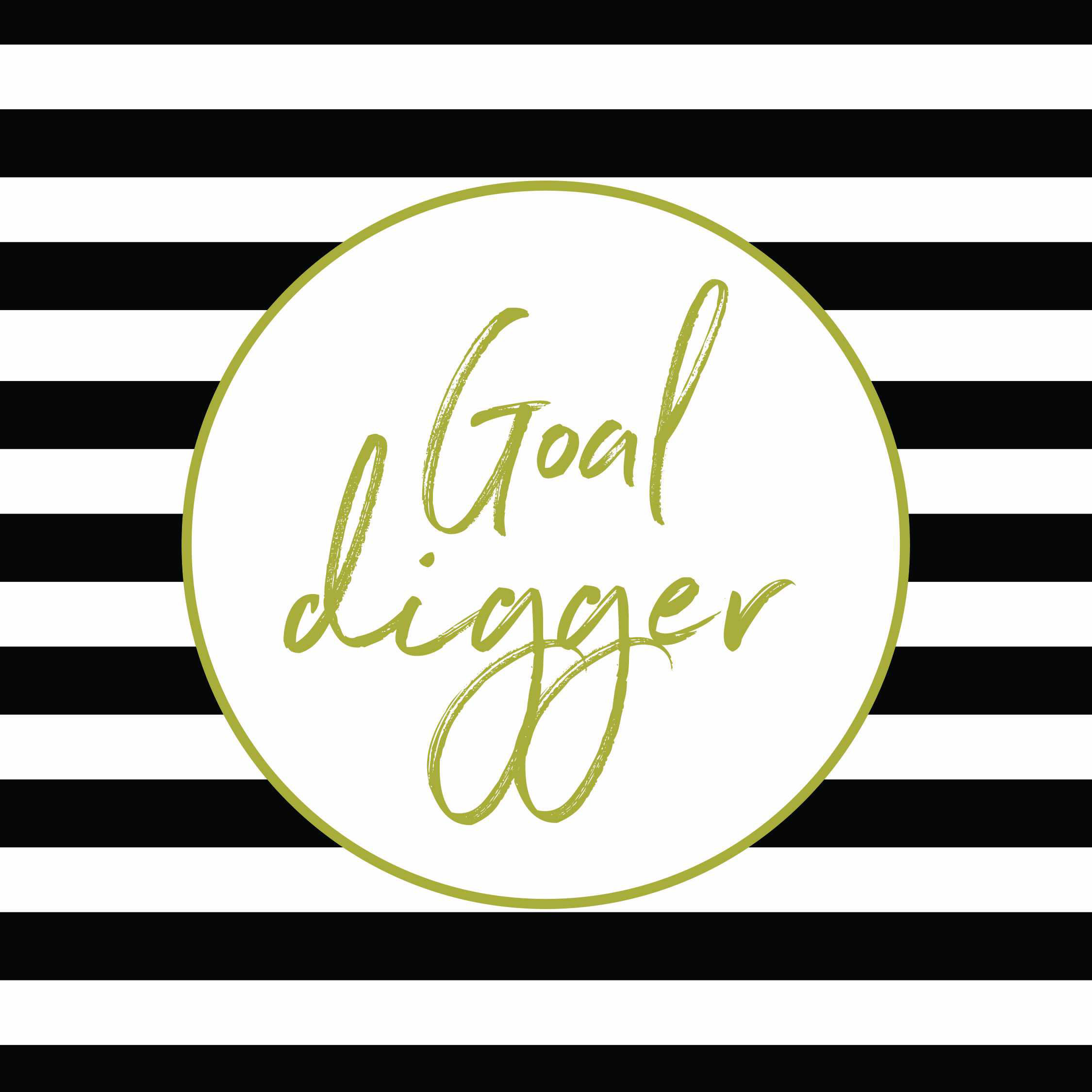 Trinx Goal Digger Black Stripes - Wrapped Canvas Textual Art | Wayfair