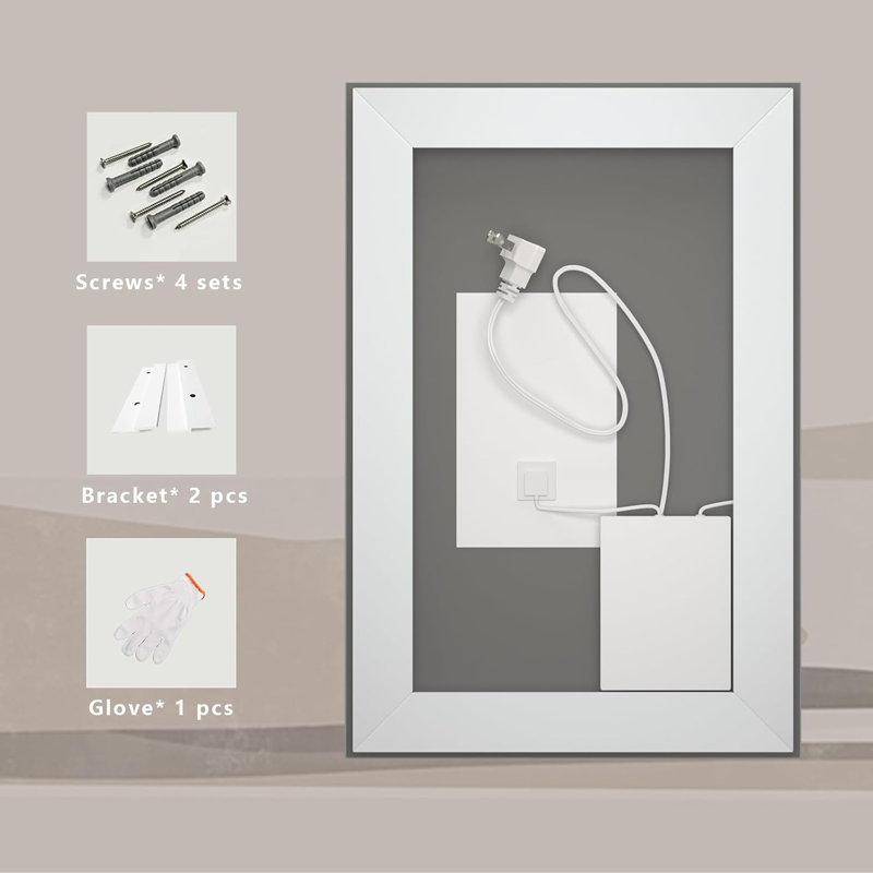 Ivy Bronx Molly Frameless LED Front Light and Backlit 3 Colors Dimmable ...