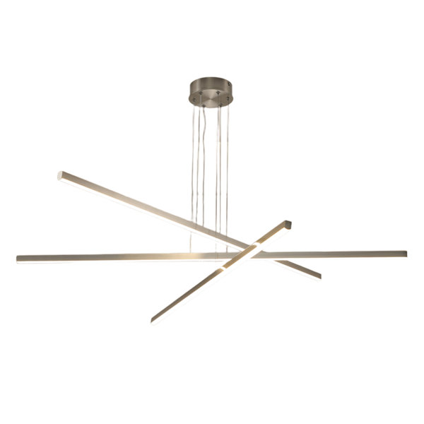 Ivy Bronx Rexite 48 In. Modern Led Chandelier - Geometric 3-Arm Design ...