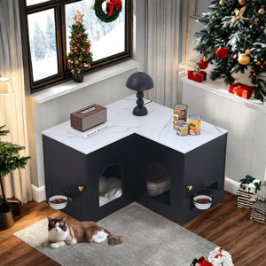 Tucker Murphy Pet™ Corner Litter Box Cabinet & Double Litter Box ...