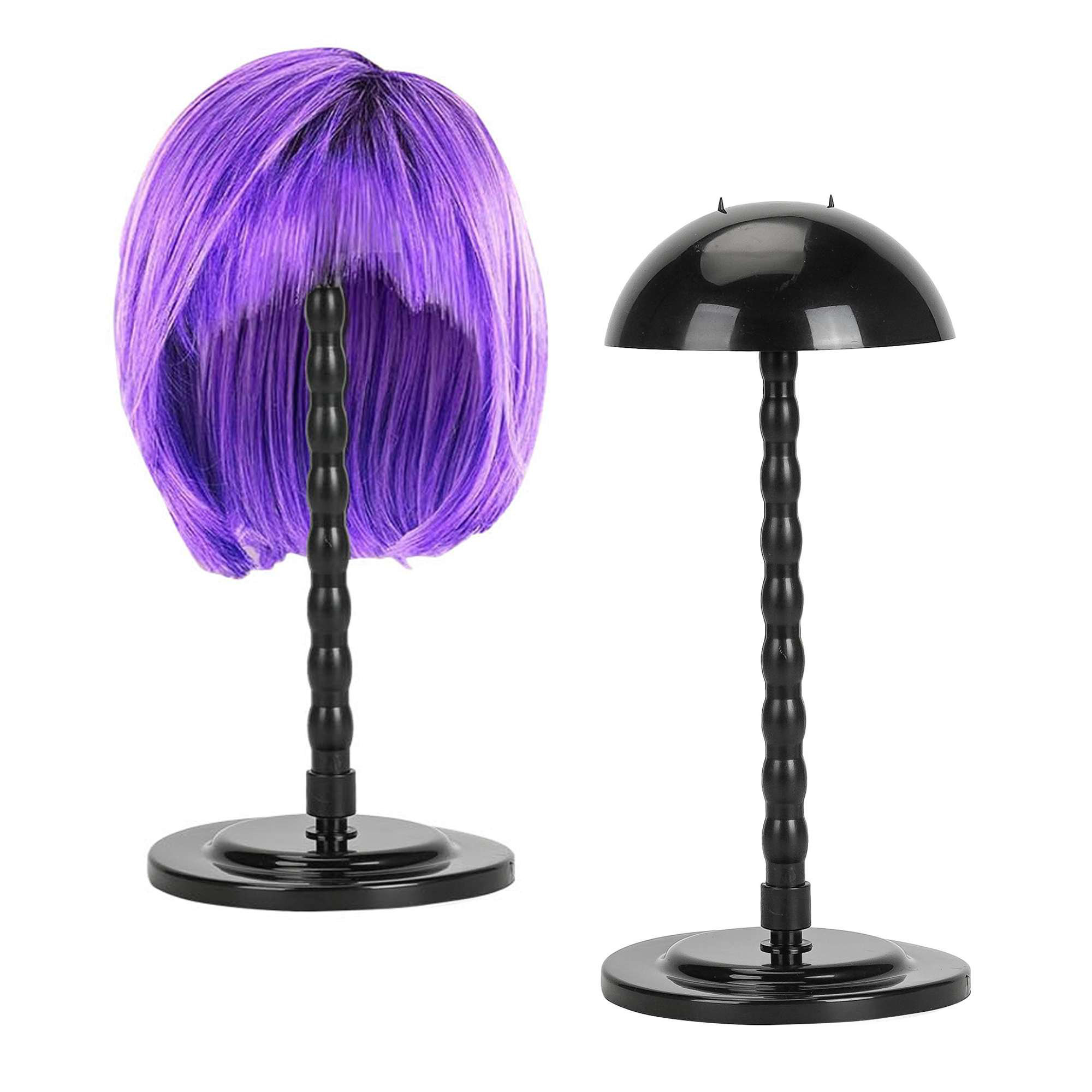 Ebern Designs 2 Pack Wig Holder Hat Stand Plastic Portable Wig Head ...