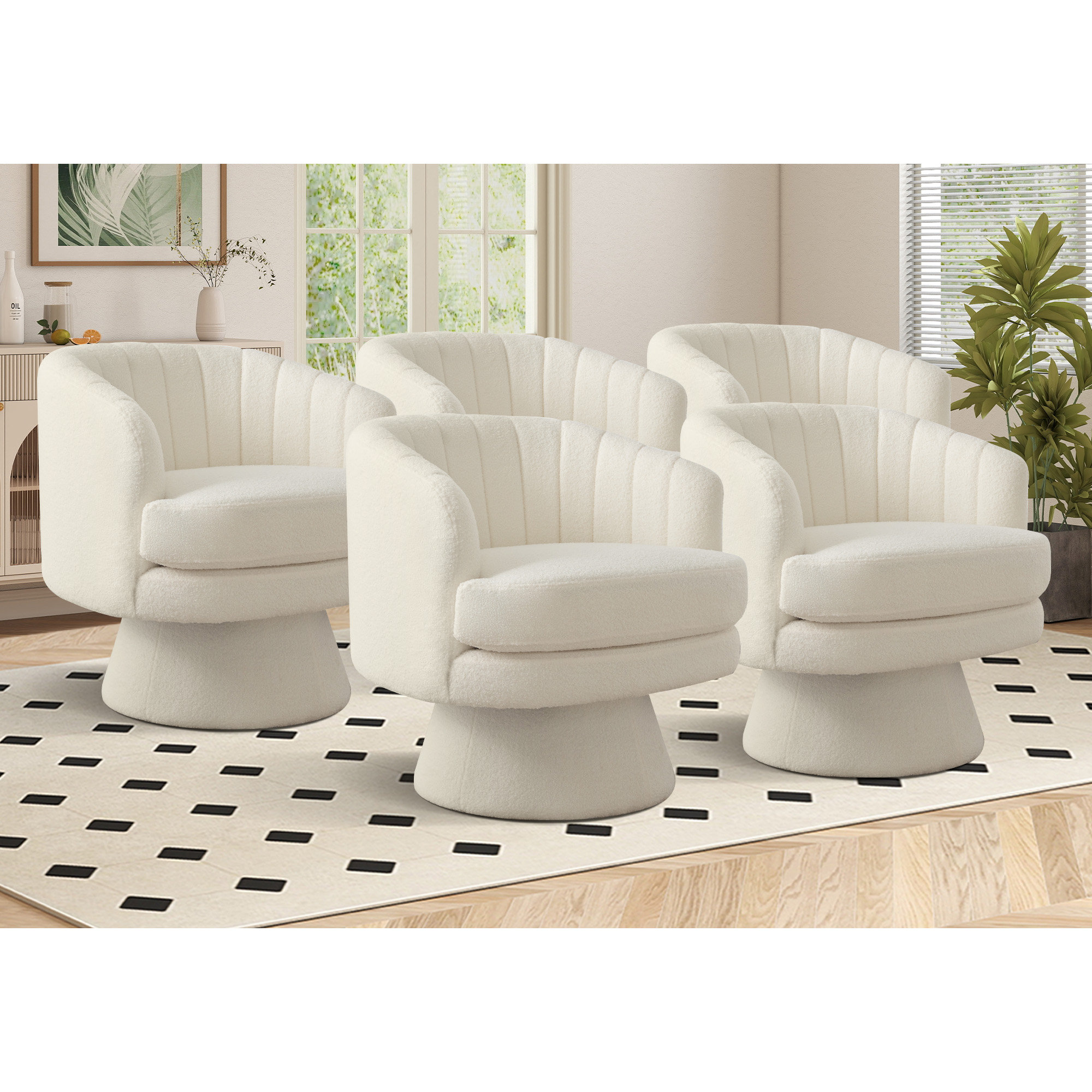 Hokku Designs 5-Piece Bulk Swivel Chair Set - Cost-Effective Rotating ...