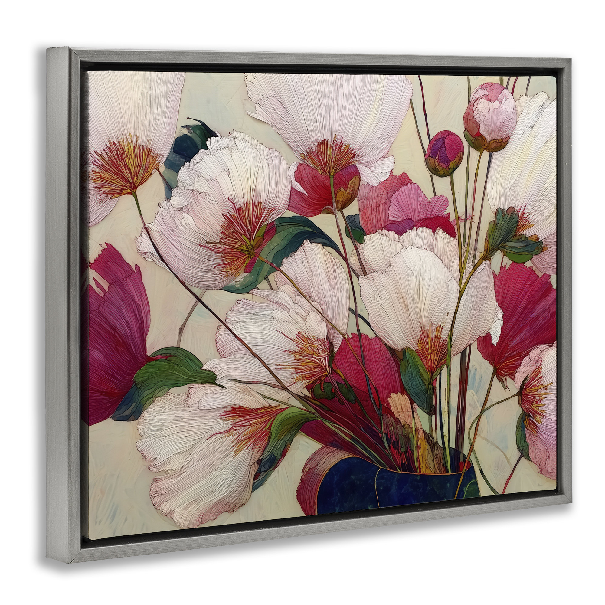 Red Barrel Studio® Lush Haiku Flowers Floating Frame, design by ...