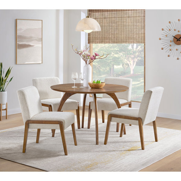 George Oliver Arshveer 48-inch Round Wood Dining Table And 4 ...