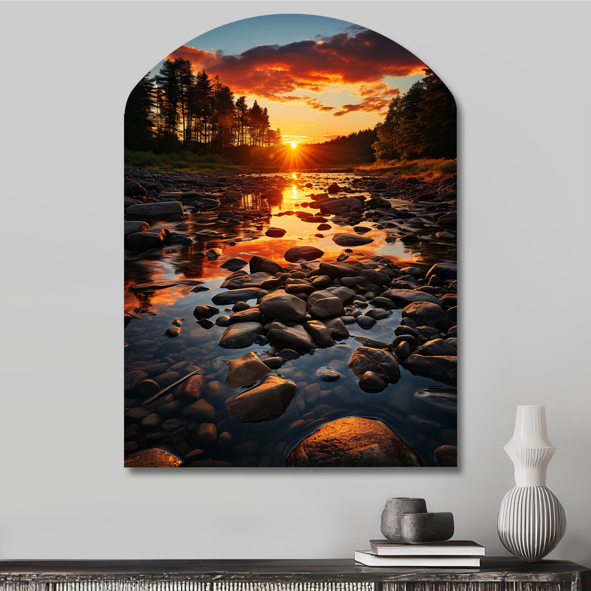 Design Art Kentucky Landscape River - Asymmetrical Kentucky Metal Wall ...