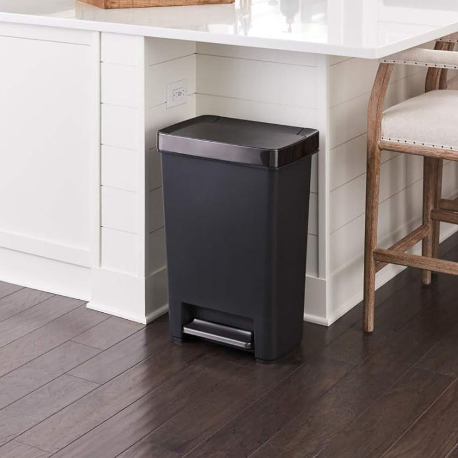 Ameriwood Stainless Steel Step On Trash Can - 12.4 Gallons - Wayfair Canada