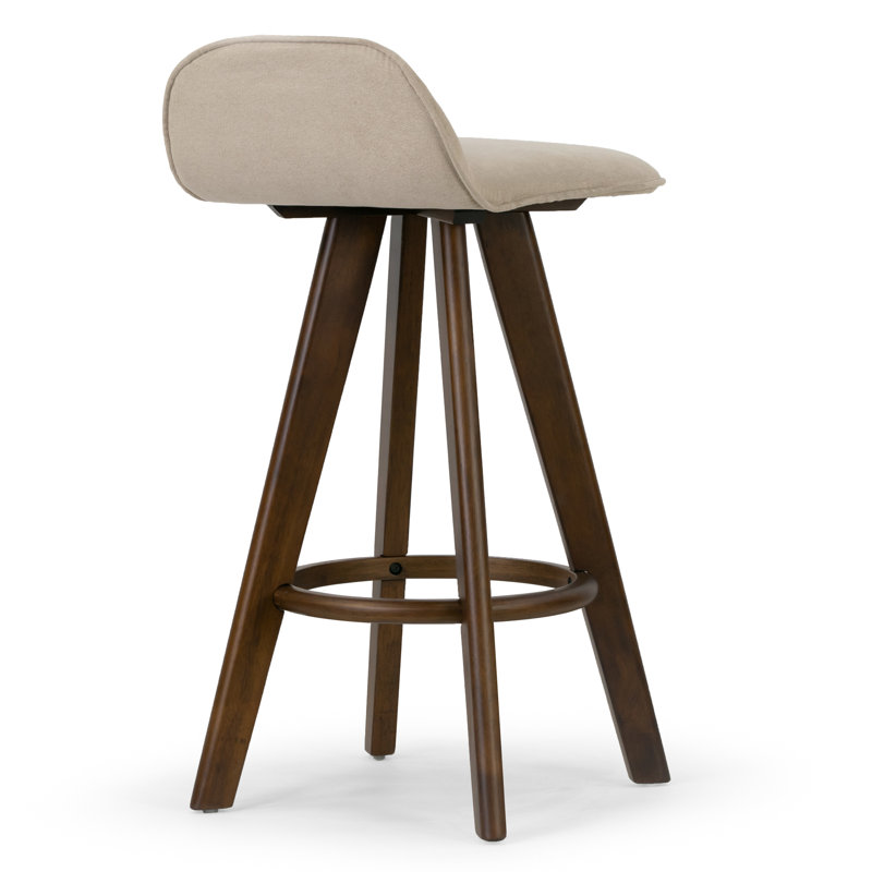 George Oliver Baber Upholstered 25.98'' Counter Stool with Solid Wood ...