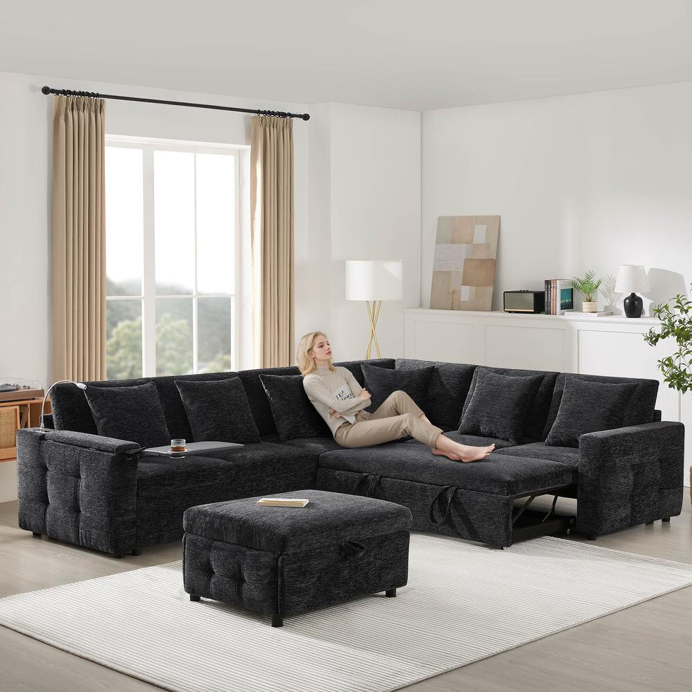 Hokku Designs 117*90'' Modular Pull-out Sofa Bed | Wayfair