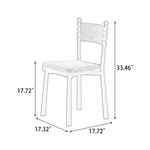 Decordreamss 17.32" Green Solid back side Chair(Set of 2) - Wayfair Canada