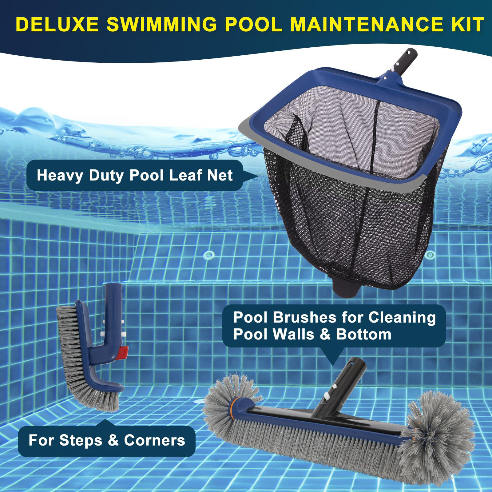 Zeki Shoggy Deluxe Swimming Pool Cleaning Kit Including Pool Skimmer ...