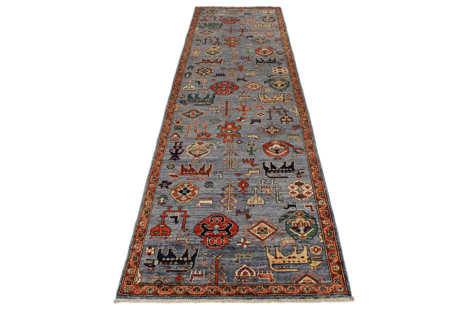 Home and Rugs 3x12 Gray and Anatolian Traditional Runner | Wayfair