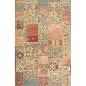 Bungalow Rose Performance Yellow/Orange/Red Rug | Wayfair