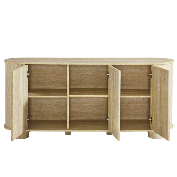 Modway Overture 63” Oval Faux Travertine Sideboard In Travertine | Wayfair