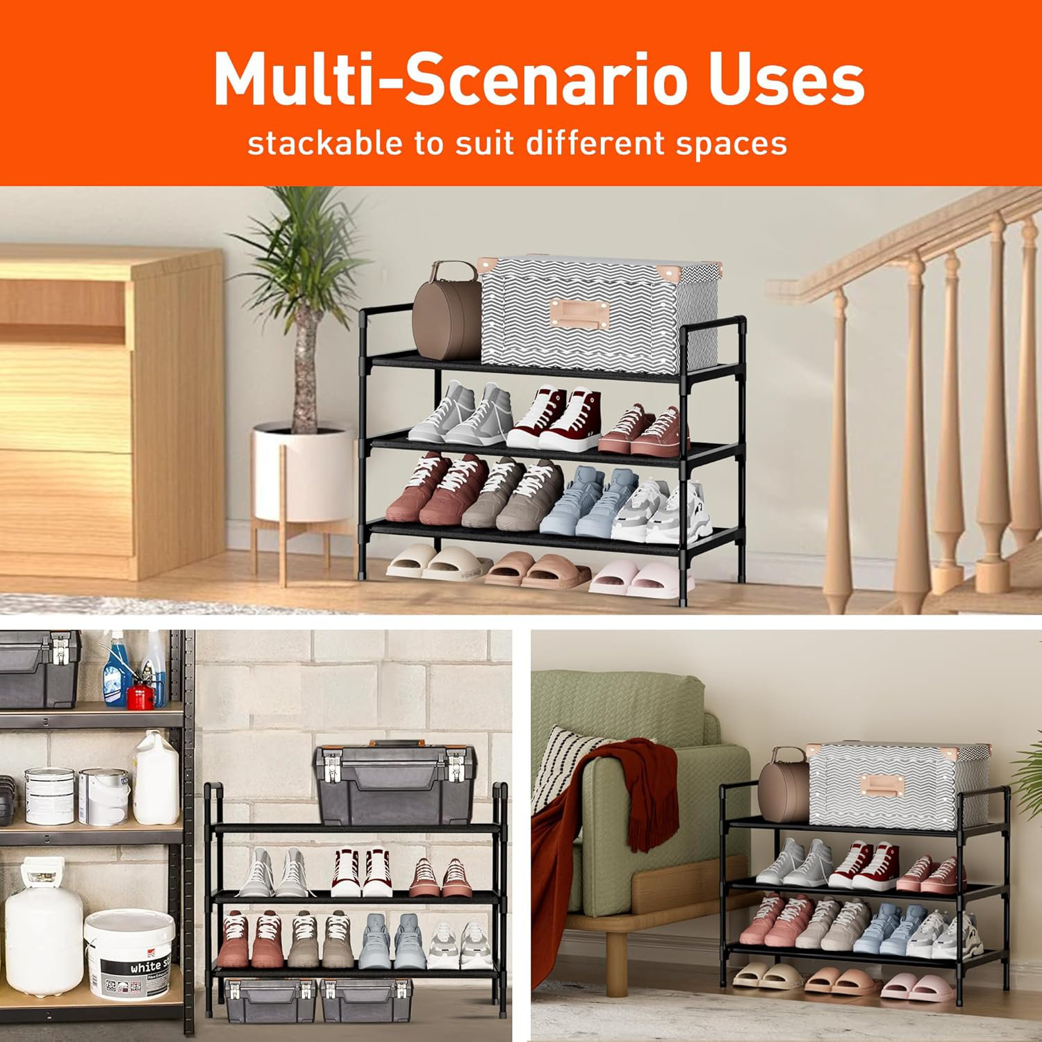 Rebrilliant 3-tier Shoe Rack Organizer Compact Storage | Wayfair