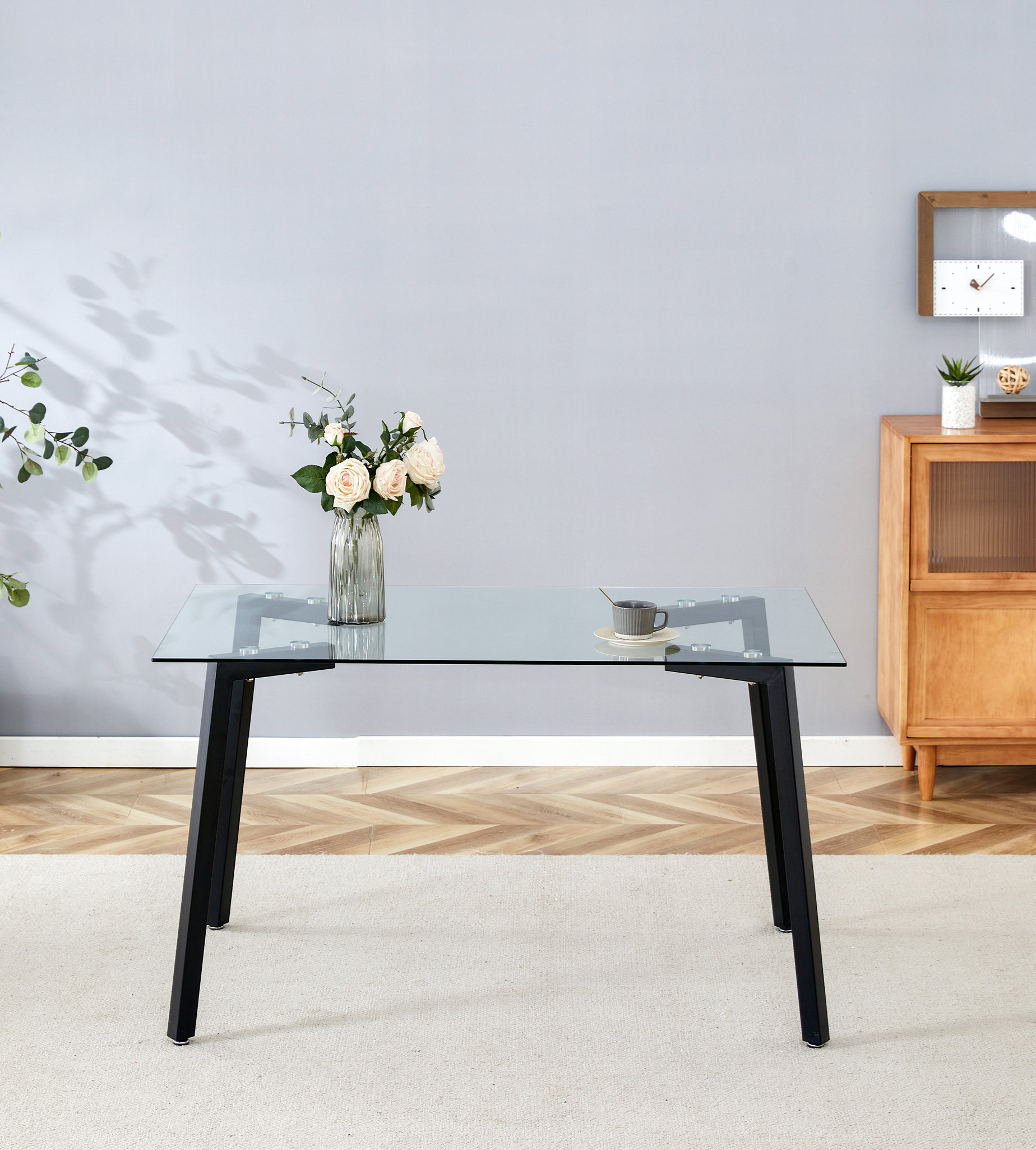 Wrought Studio Glass Dining Table Transparent, 130*80* 8MM - Wayfair Canada