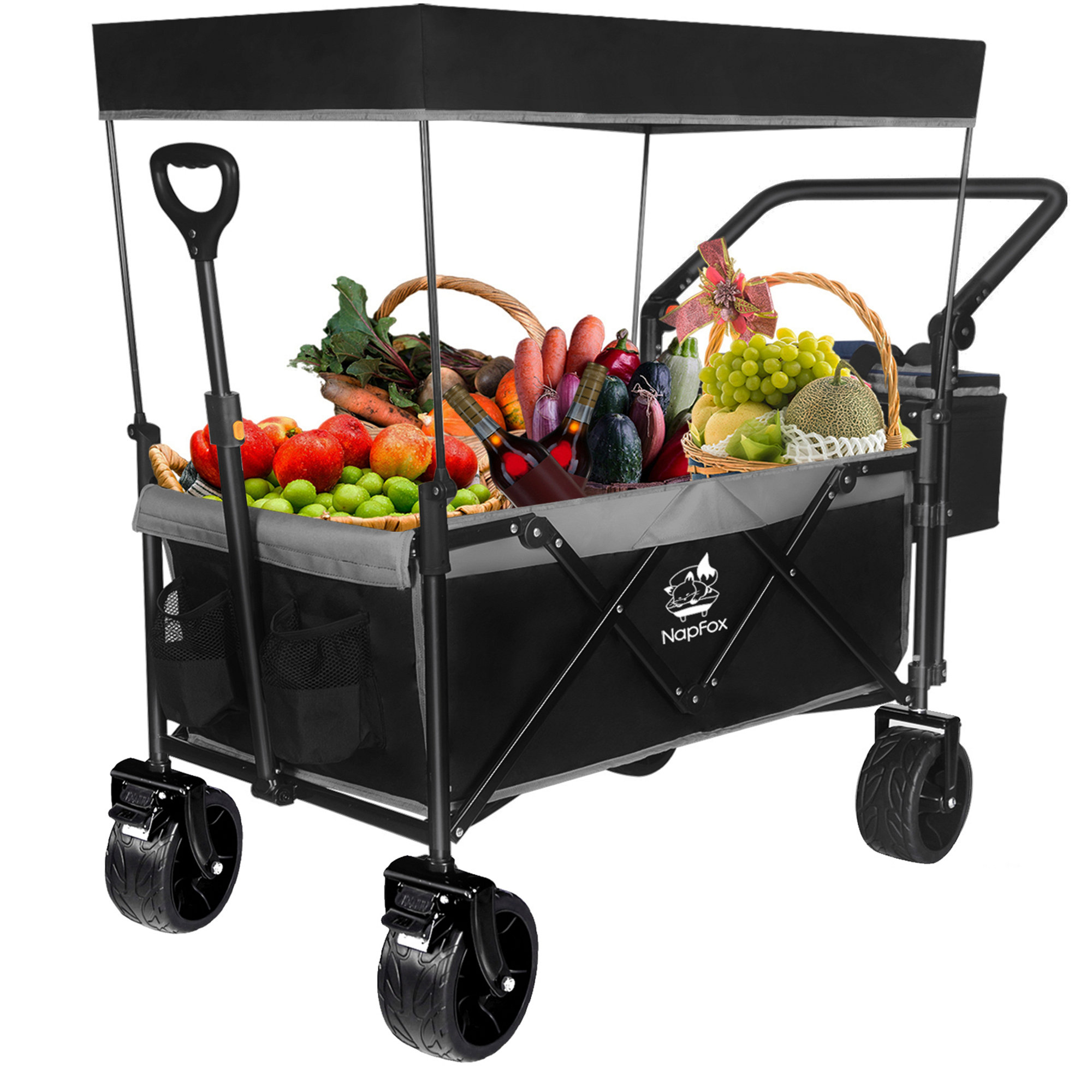 Red Cloud Collapsible Wagon 140L Wagons Carts Foldable with Removable ...
