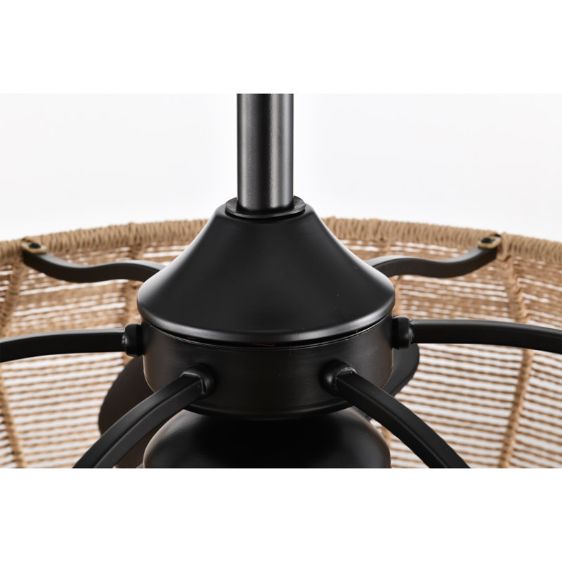 Warehouse of Tiffany Akasha 28 Inch Rattan Rope Ceiling Fan 6 Light ...