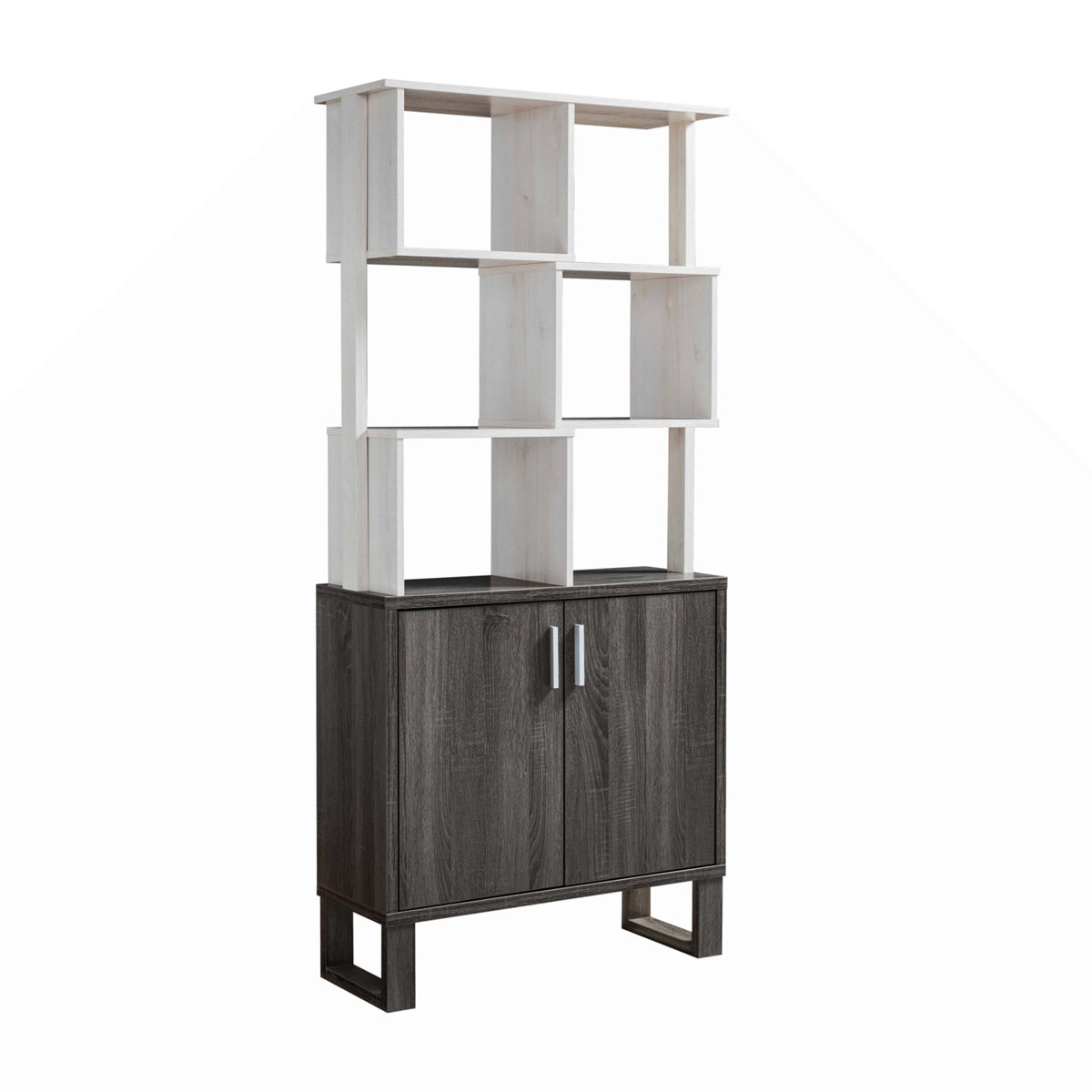 George Oliver Multi-Level Display Cabinet, 2 Door Storage Cabinet With ...