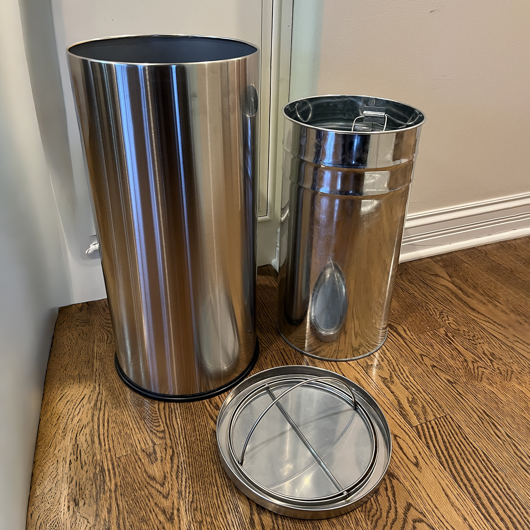 Fixturedisplays® Stainless Steel Trash Can Garbage Bin Disposal Can ...