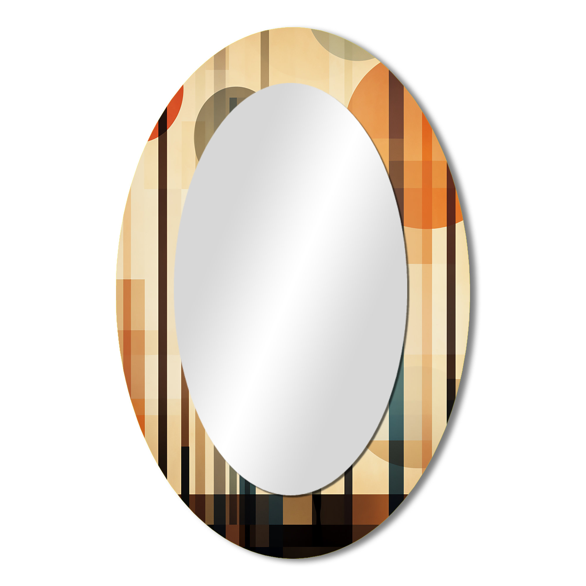 Dakota Fields Yellow And Black Geometric Woman Runway - Large Oval Wall ...