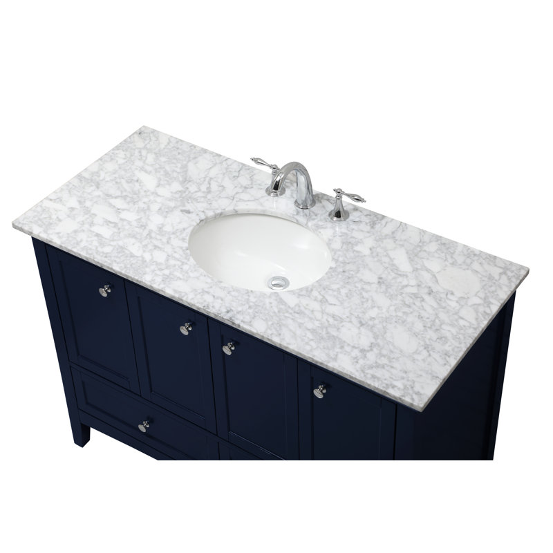 Red Barrel Studio® 48'' Single Bathroom Vanity with Marble Top ...