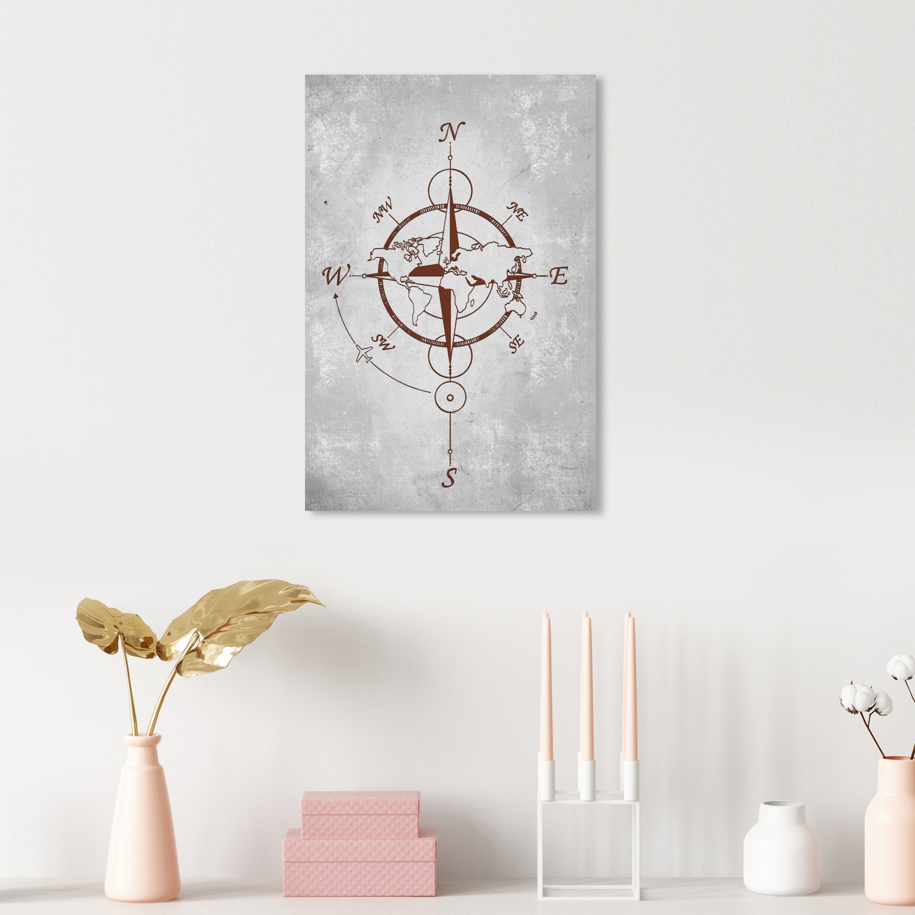 Oliver Gal Prints World Compass - Painting on Canvas - Wayfair Canada