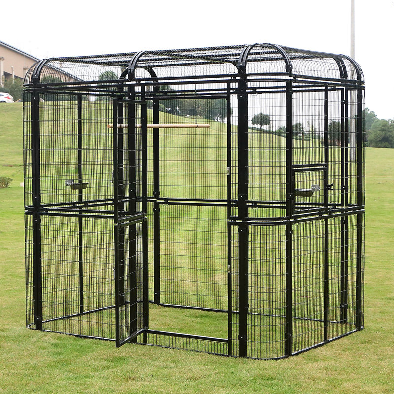 Tucker Murphy Pet™ Corwynn 80.7" Iron Flat Floor Bird Cage with Stand ...