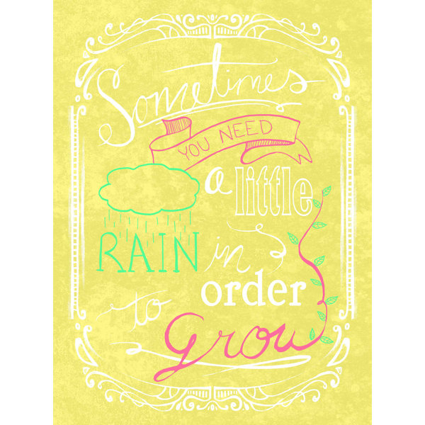 Trinx A Little Rain On Canvas Textual Art | Wayfair