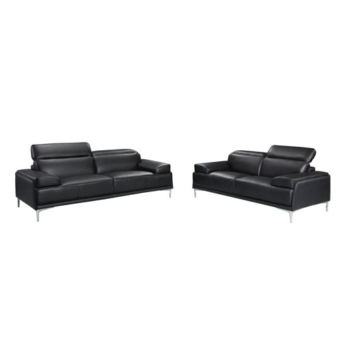 Brayden Studio® Brijin 86'' Leather Sofa | Wayfair