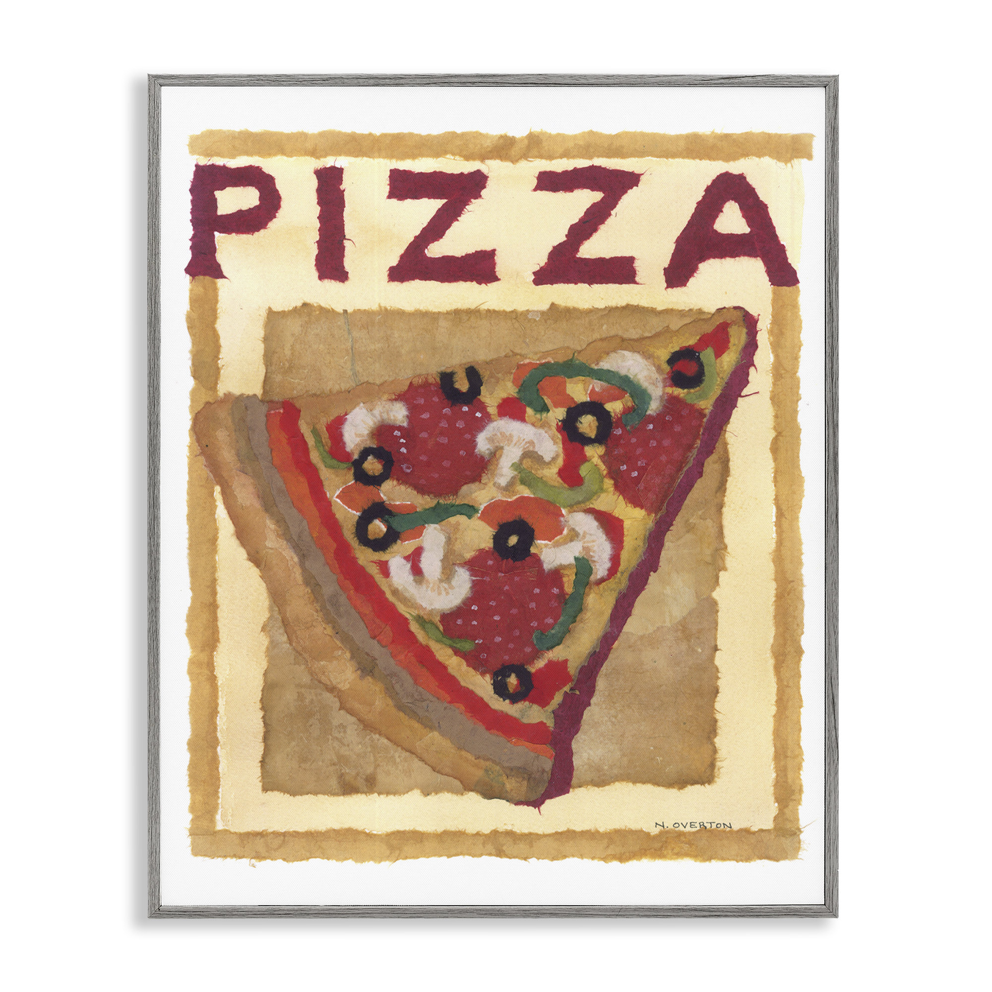 Ophelia & Co. Watercolor Style Pizza Art by Nancy Overton | Wayfair