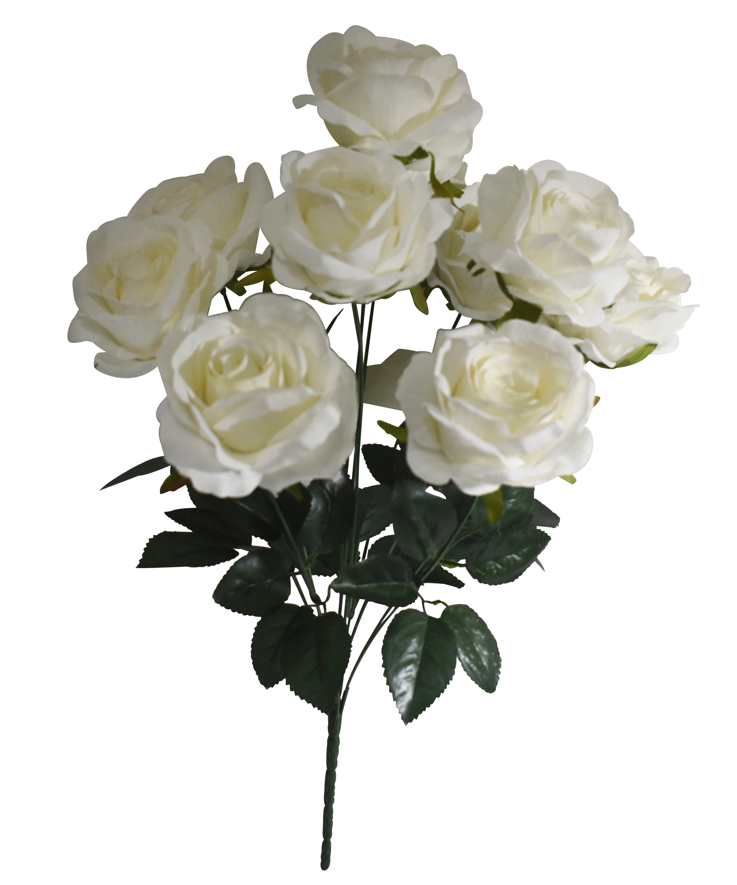 Dakota Fields 19" Faux Rose Bush - Cream | Wayfair
