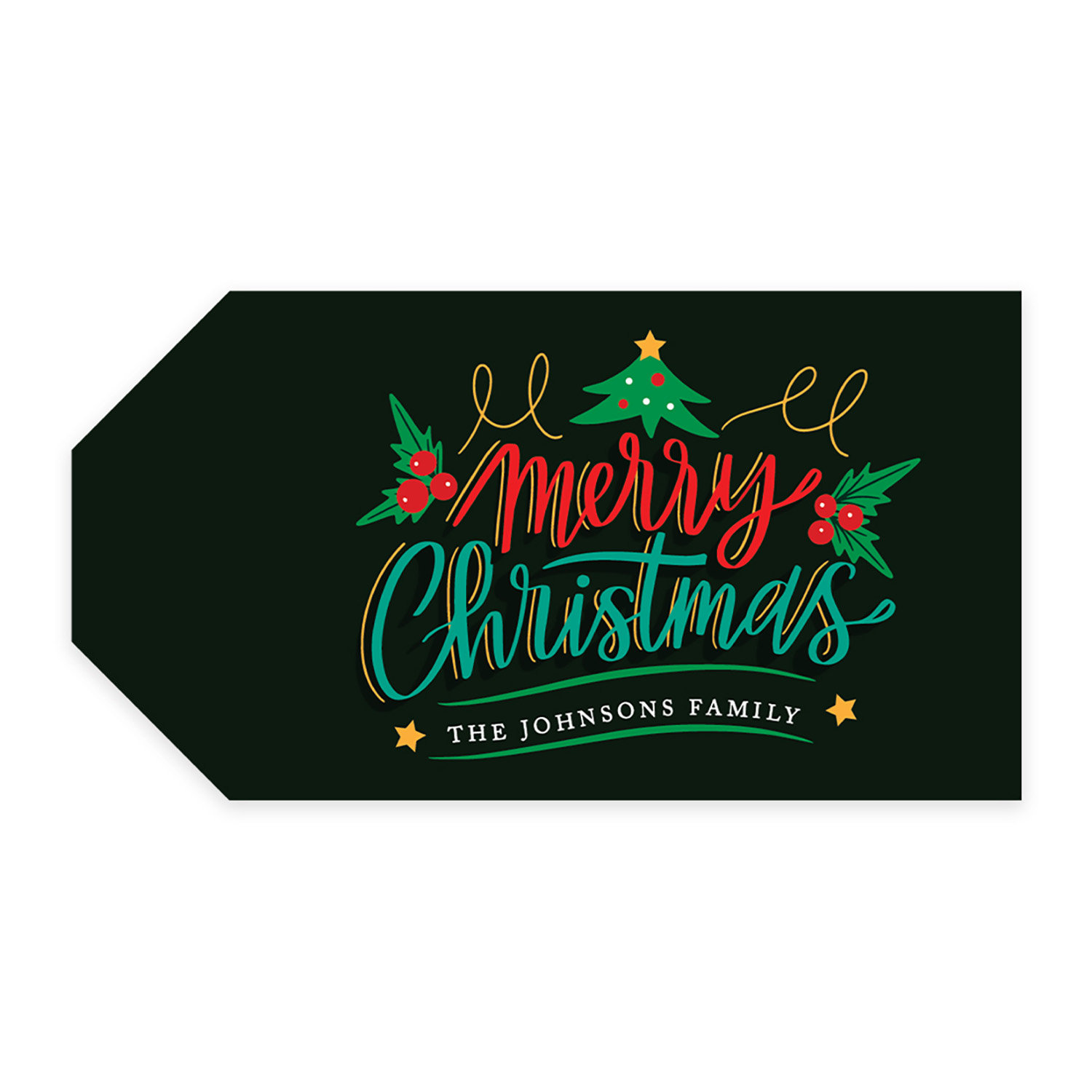 The Holiday Aisle® Custom Self Adhesive Classic Retro Merry Christmas ...