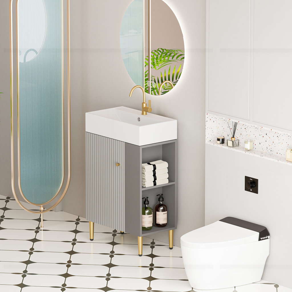 Ebern Designs Cloakroom Open Shelf Storage Cabinet on the Right Side ...