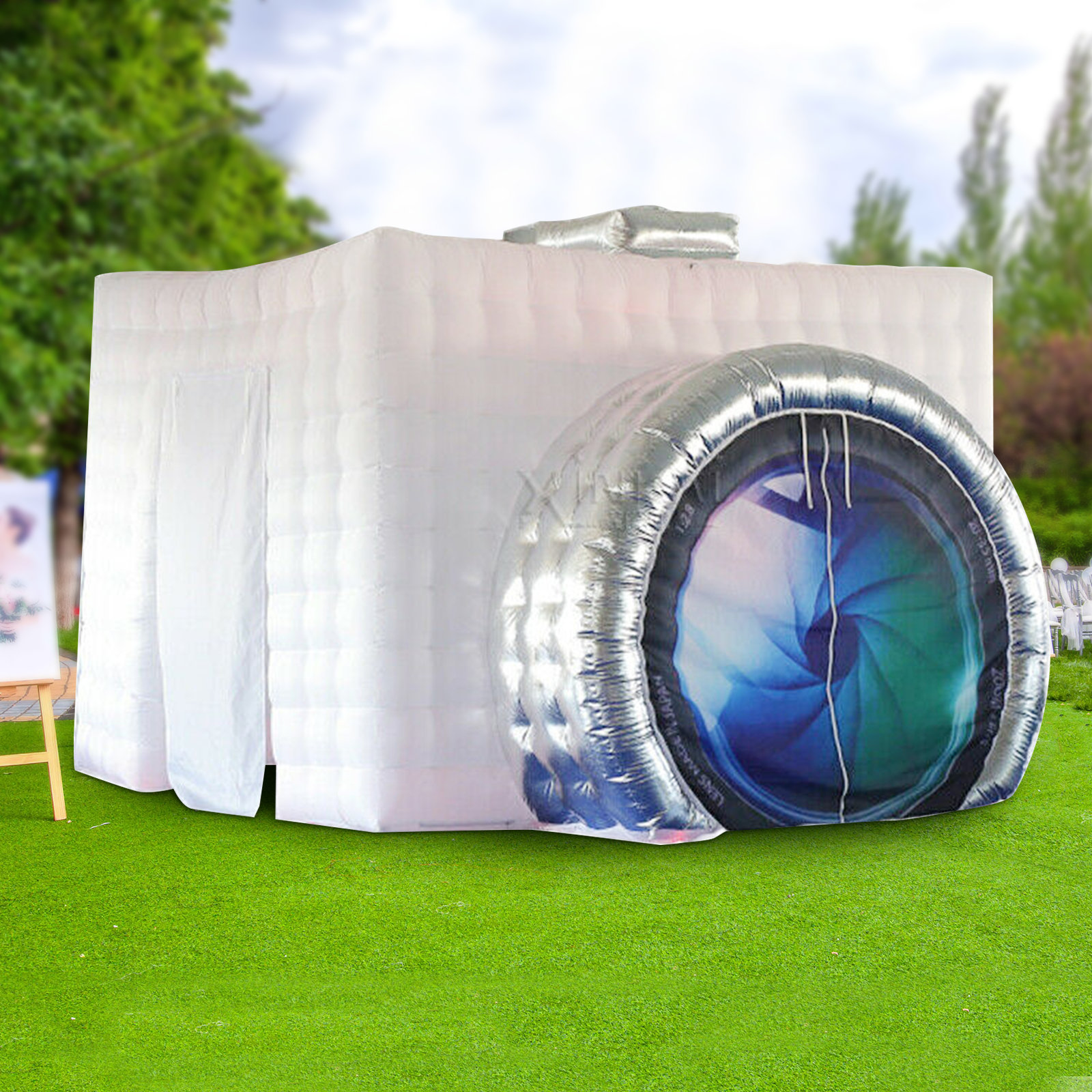 YYBUSHER Inflatable Photo Booth Camera-shaped Tent with LED Light ...