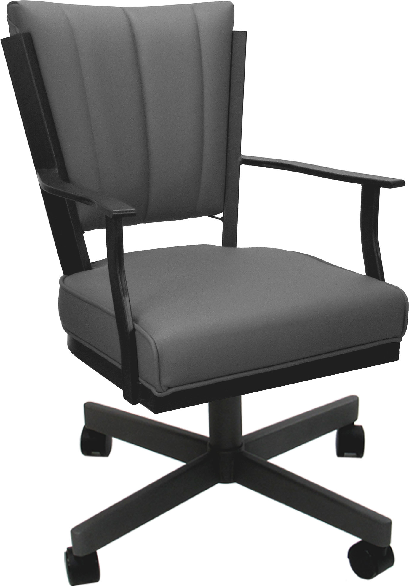 Red Barrel Studio® Leather Dining Caster Chair Swivel Tilt | Wayfair