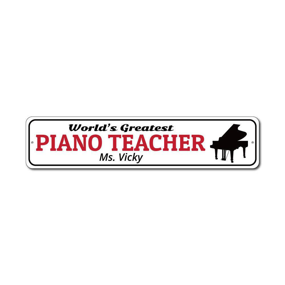 Lizton Sign Shop, Inc Piano Teacher Custom Aluminum Sign | Wayfair