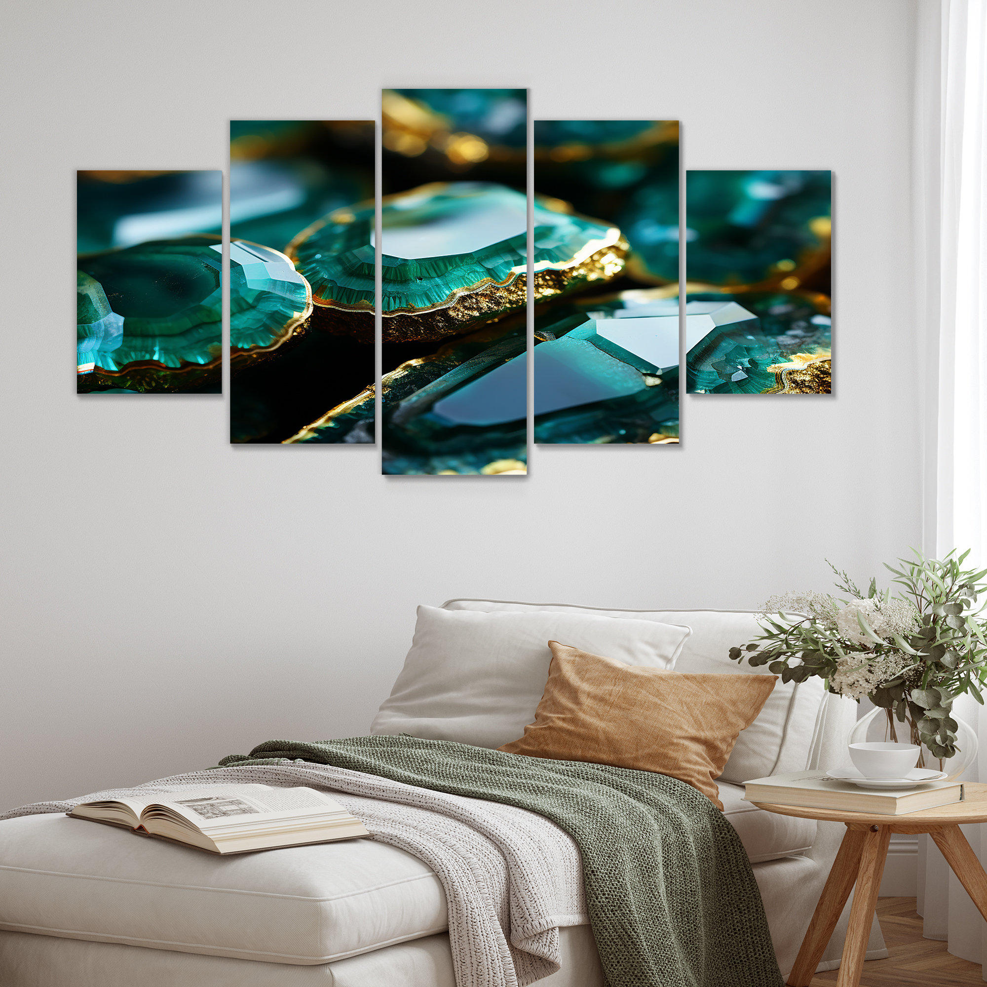 Mercer41 Green Emerald Amazonite Stone - Stone Geode Multipanel Wall ...