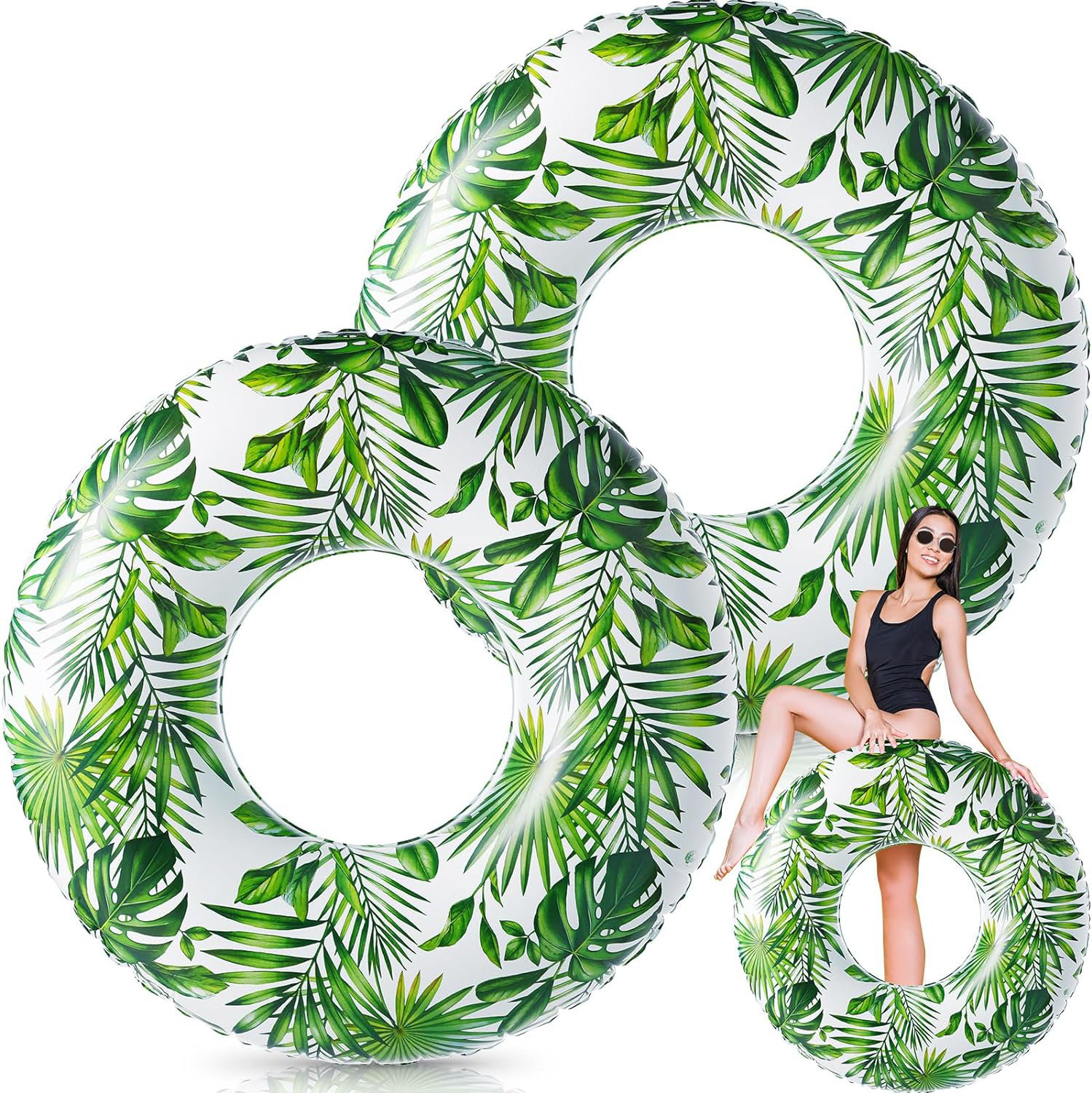 Utibia 2Pc Jumbo Swimming Ring Pool Float 47.24 In Inflatable Float ...