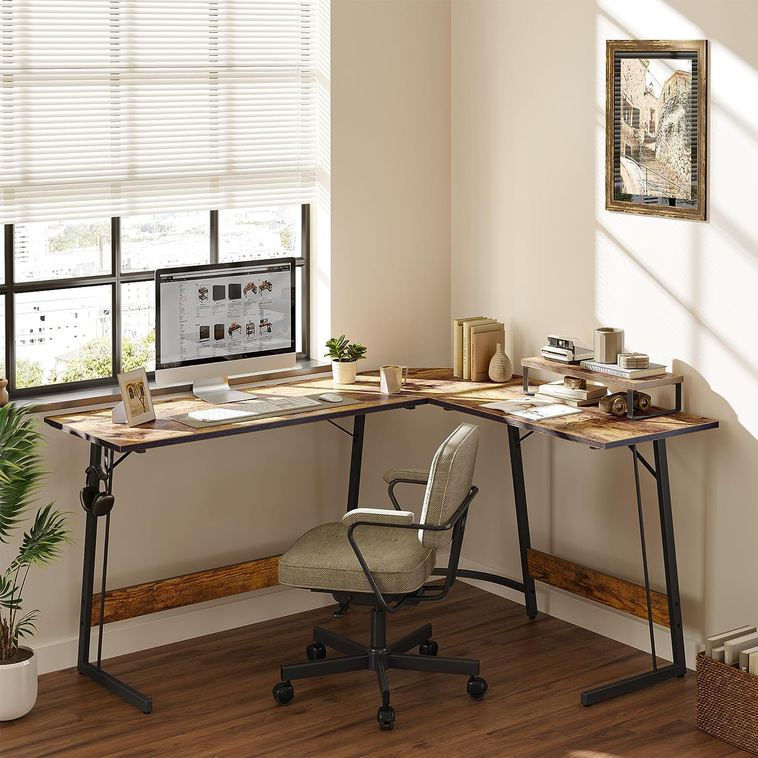 17 Stories Shela L-Shaped Writing Desk | Wayfair