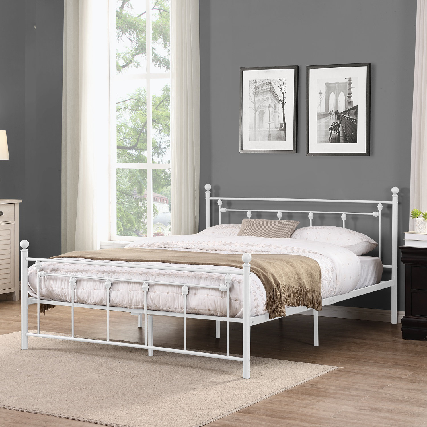 Home Decor Modern Design Metal Bed Frame With Headboard And Footboard ...