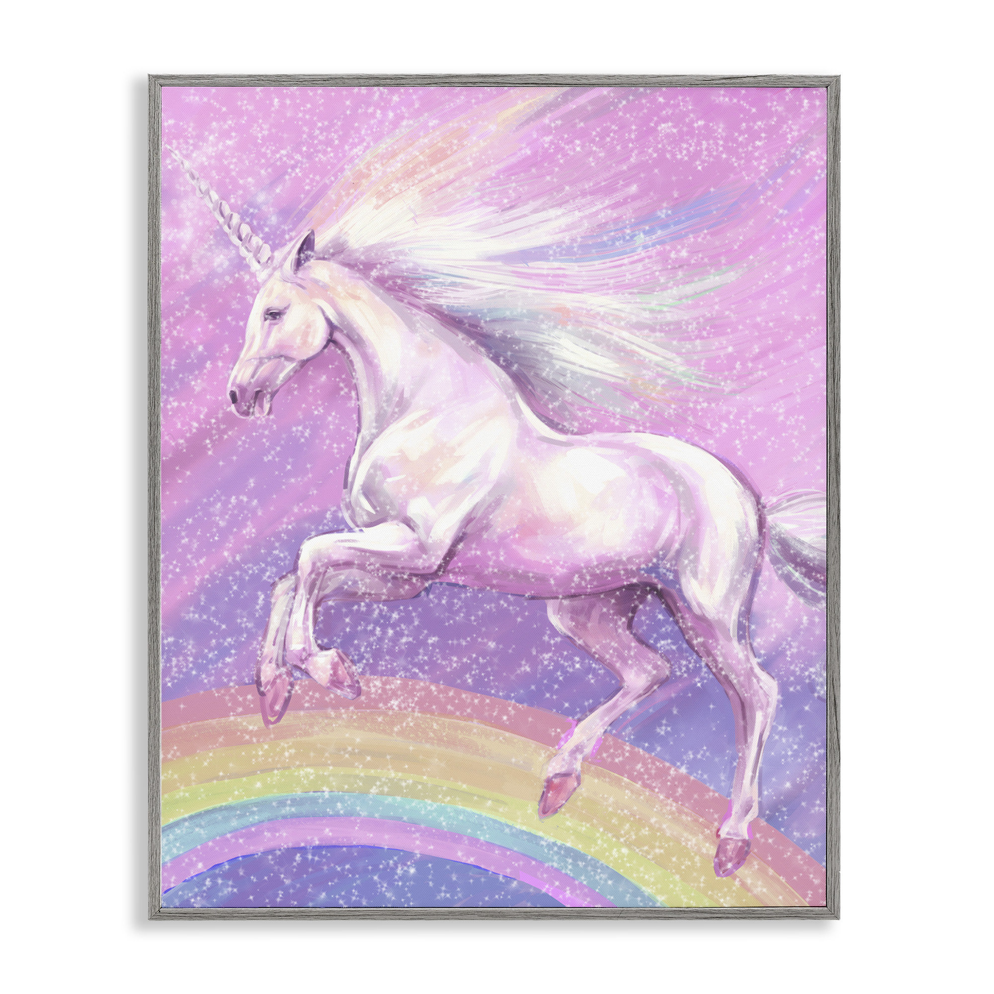 Trinx Rainbow Unicorn Scene Framed Giclee Art Design By Ziwei Li ...