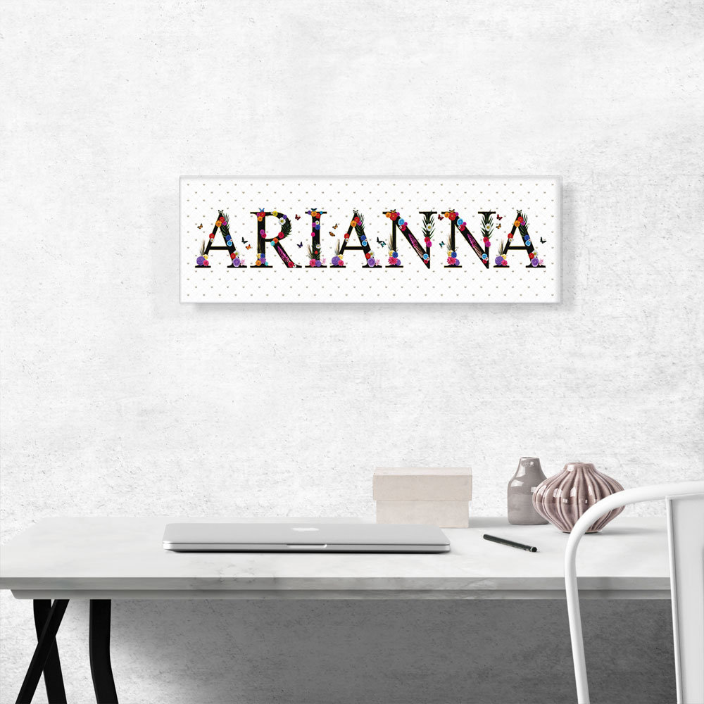 ARTCANVAS AIRANNA Girls Name - Wrapped Canvas Panoramic Textual Art ...