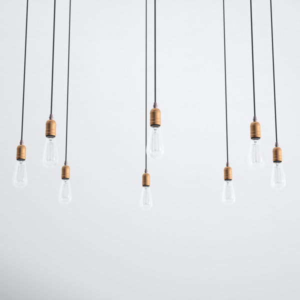 AllModern Jethro 8 - Light Black/Antique Brass Cluster Pendant ...