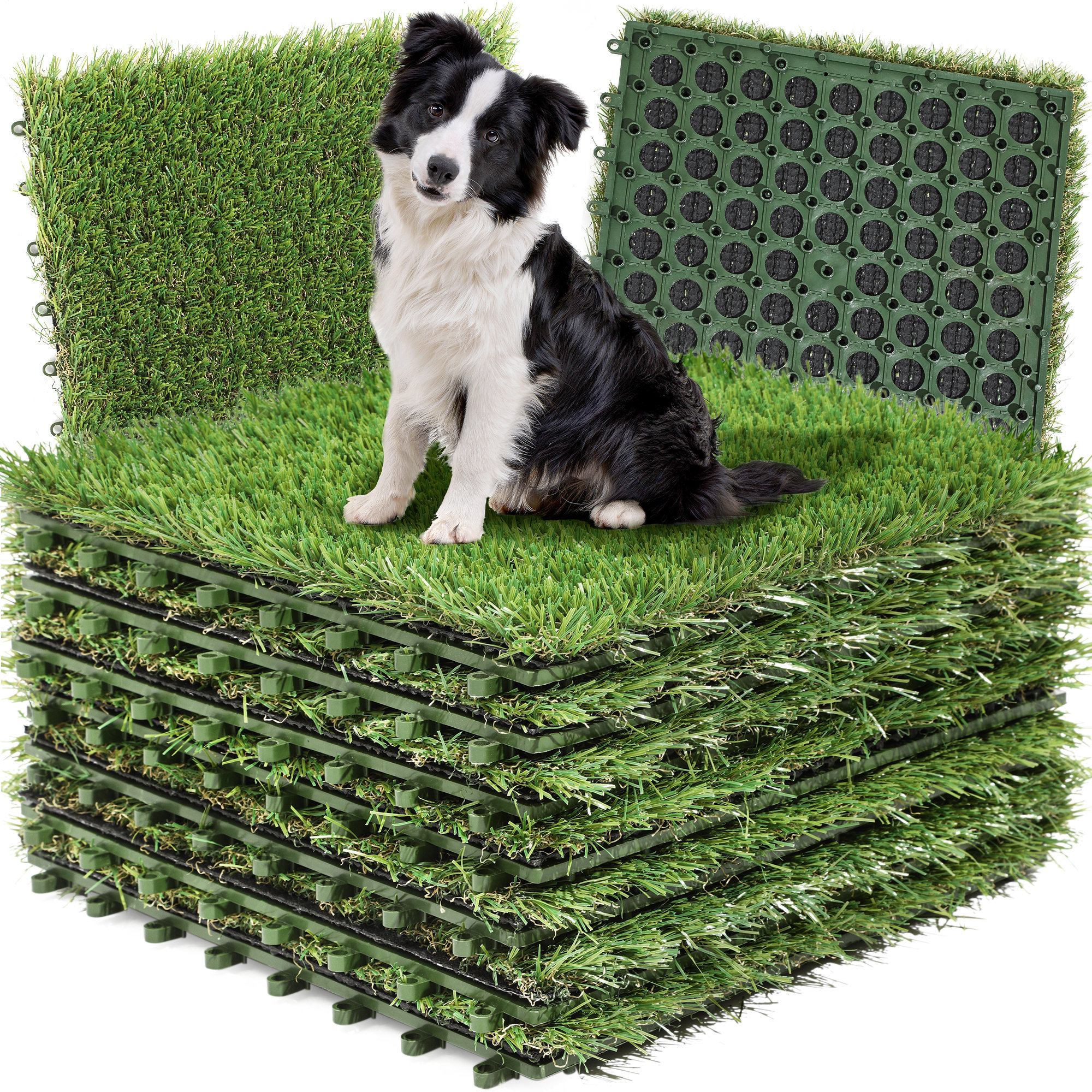 Edrosie Inc 12" x 12" Artificial Grass Turf Panels & Reviews | Wayfair