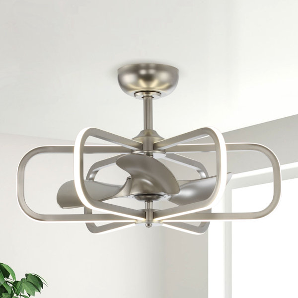 Steelside™ 30" Michaela 3 - Blade LED Caged Ceiling Fan with Remote ...