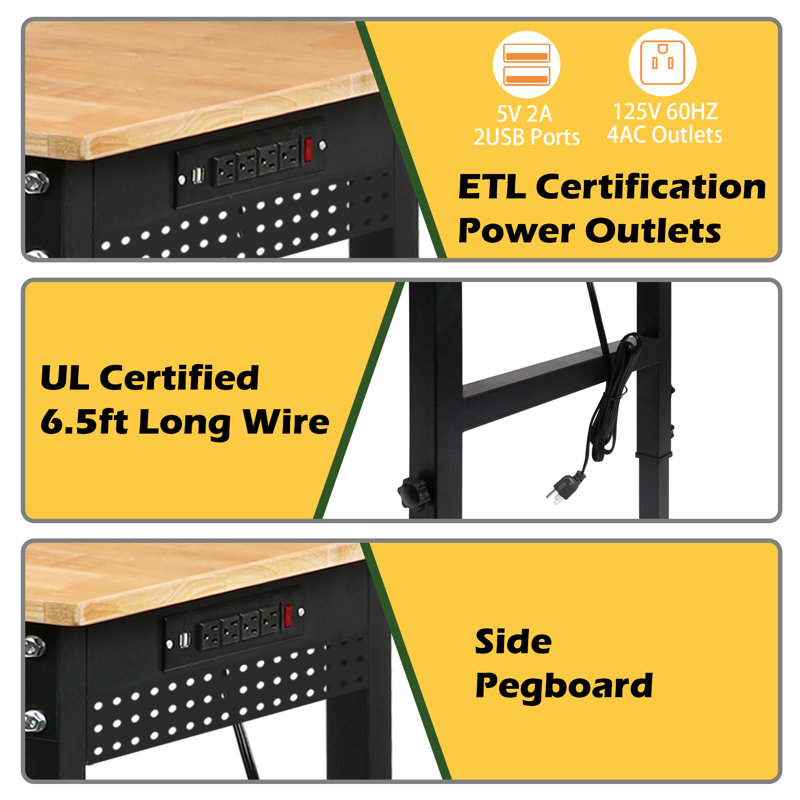 WFX Utility™ Warre 70" Adjustable Height Workbench | Wayfair