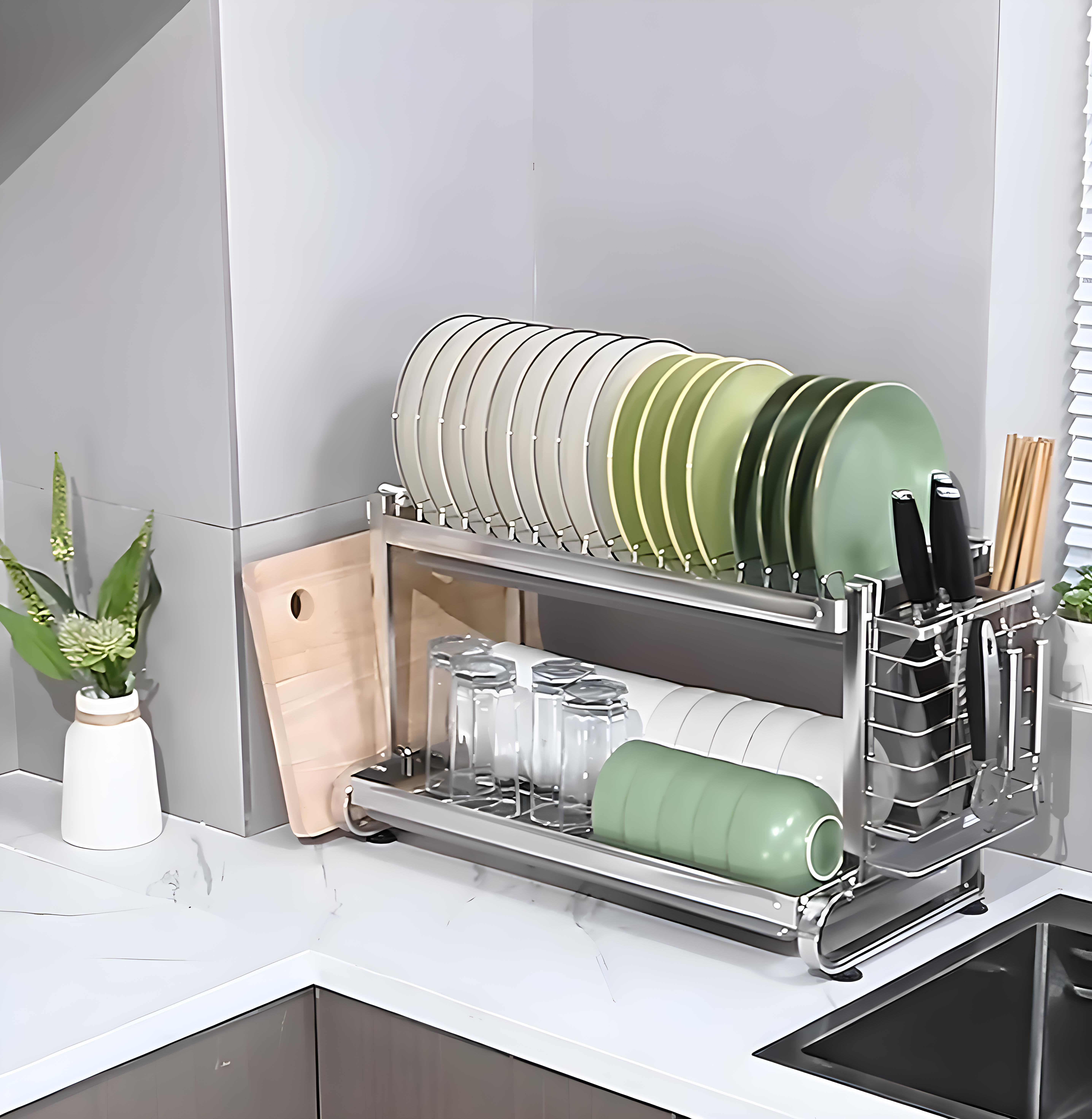 LIYONG Stainless Steel Countertop Dish Rack | Wayfair